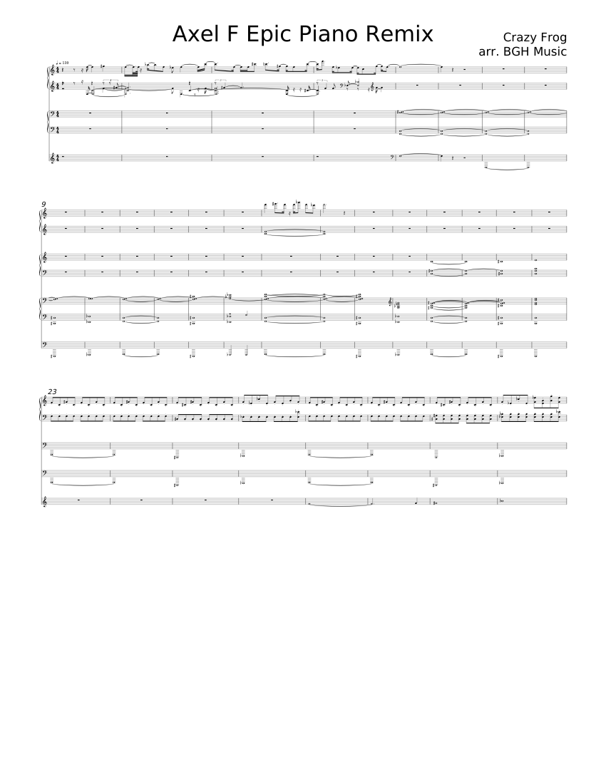 Axel F - Crazy Frog Sheet music for Piano (Mixed Ensemble) | Musescore.com
