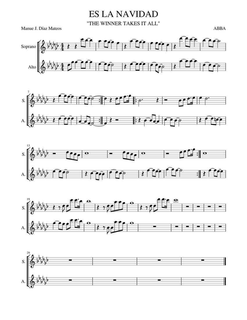 es_la_navidad_villancico_manuel_j_diaz__abba Sheet music for Soprano ...