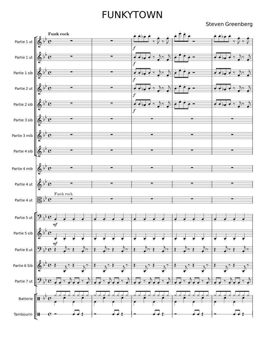 Funkytown - Steven Greenberg Sheet music for Trombone, Tuba, Flute, Saxophone alto & more ...