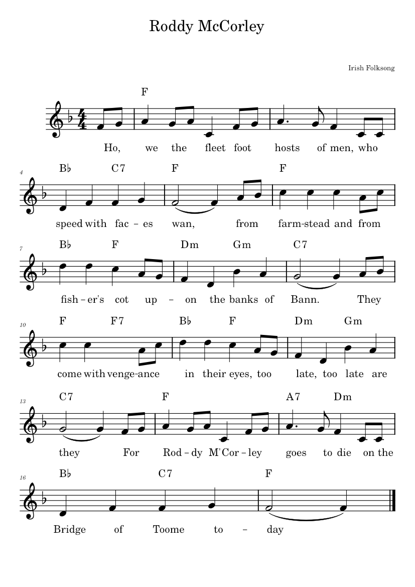 Roddy_McCorley_with words Sheet Music with Chords for Piano (Solo) easy ...