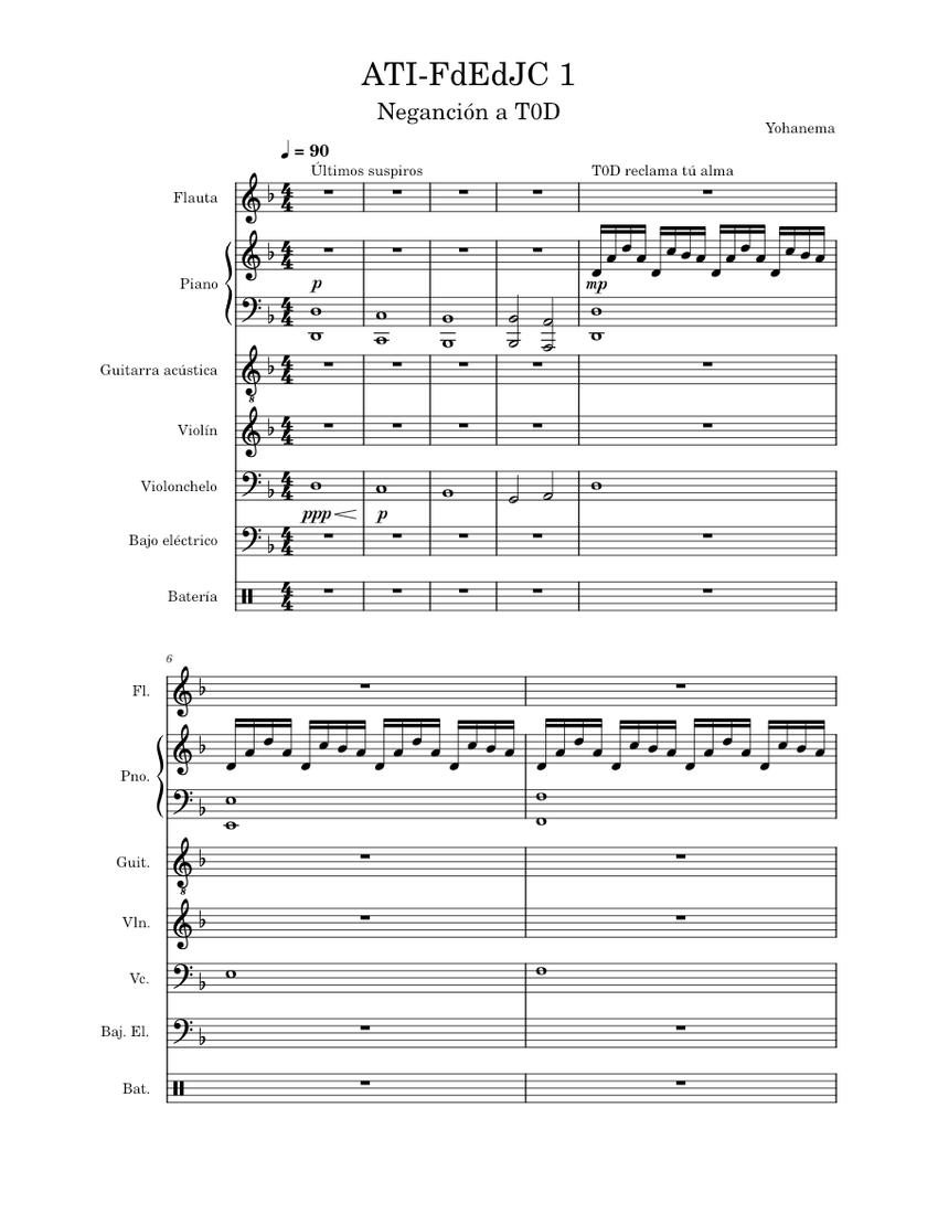 ATI-FdEdJC 1 Sheet music for Piano, Flute, Violin, Cello & more instruments (Mixed Ensemble ...