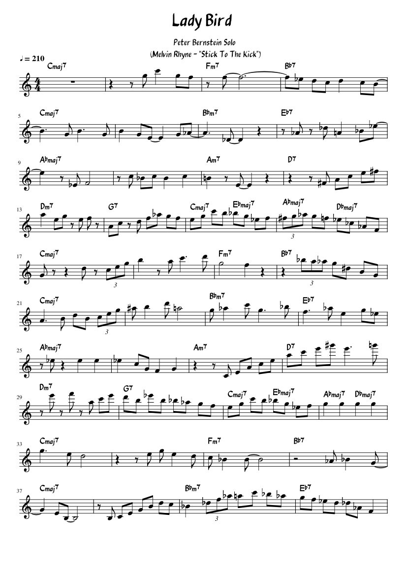 Lady Bird Sheet music for Piano (Jazz Band) Easy | Musescore.com