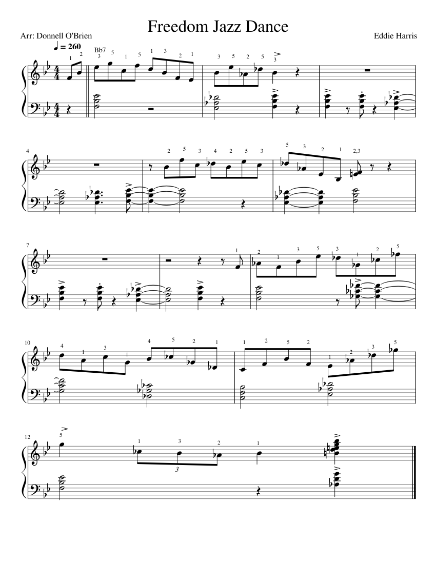 Freedom Jazz Dance Sheet music for Piano (Solo) Easy | Musescore.com