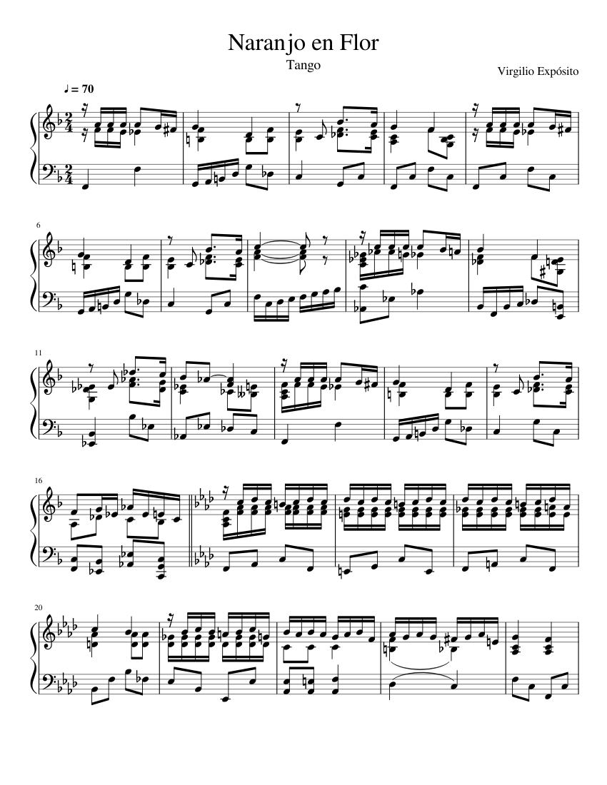 Naranjo en Flor Sheet music for Piano (Solo) | Musescore.com