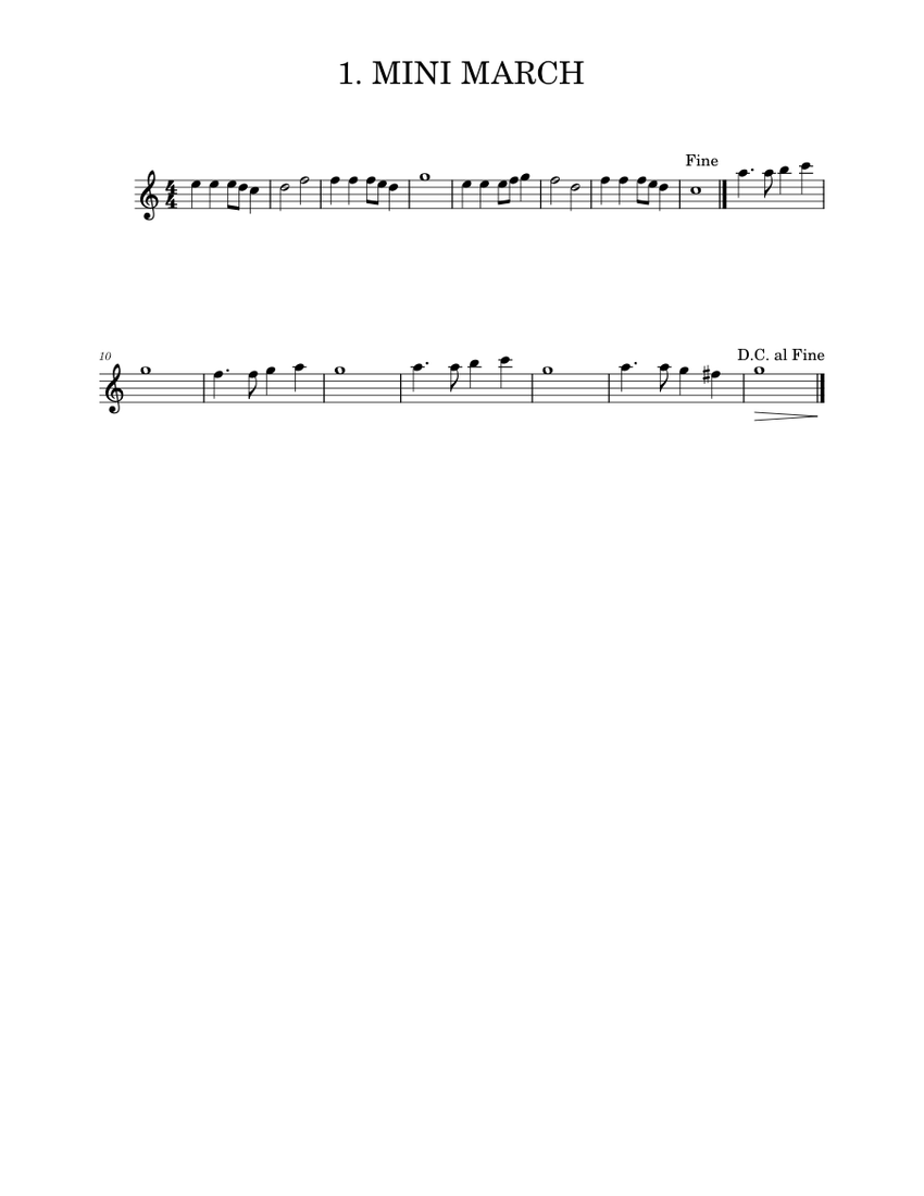 1. MINI MARCH flute Sheet music for Flute (Solo) | Musescore.com