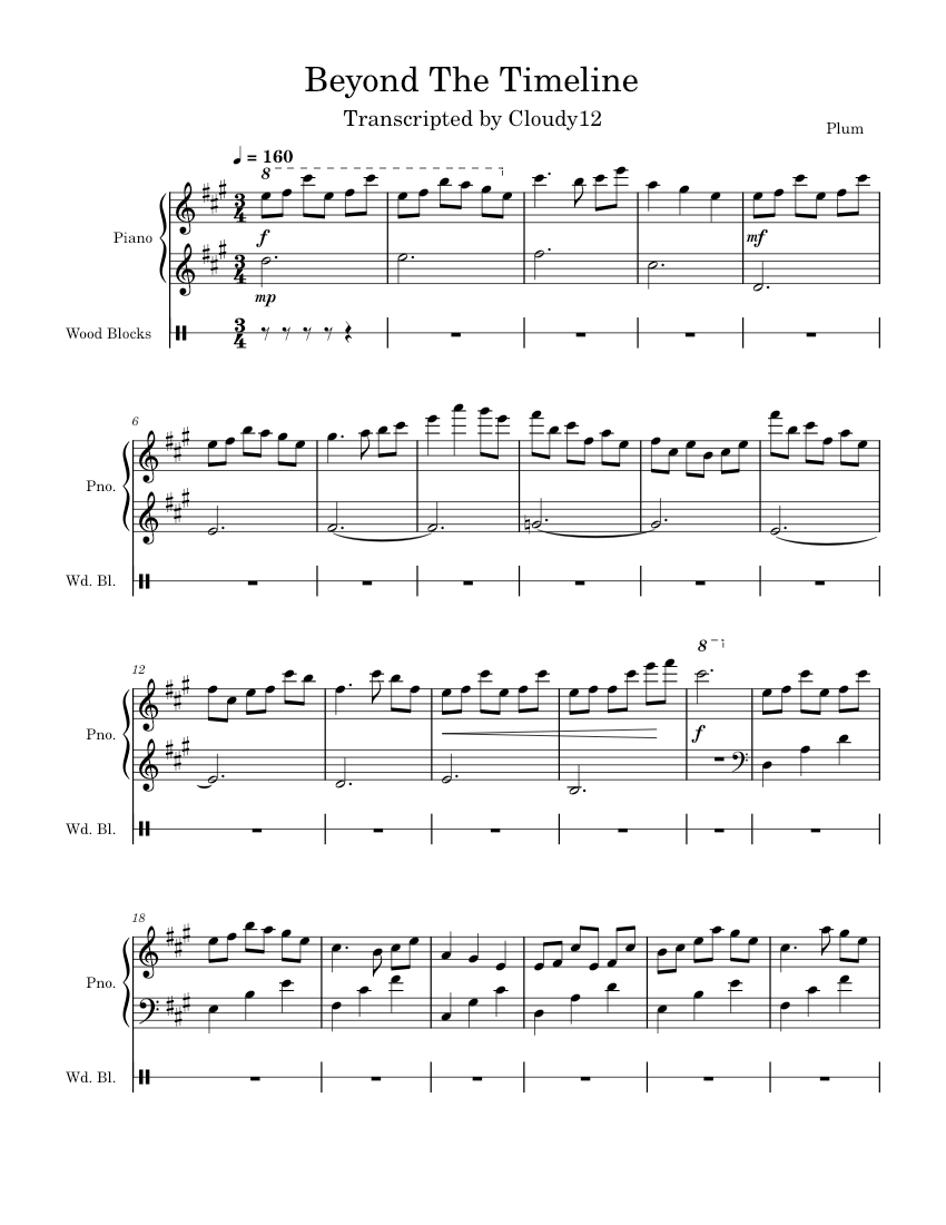 Beyond The Timeline – Plum Sheet music for Piano, Strings group (Solo ...