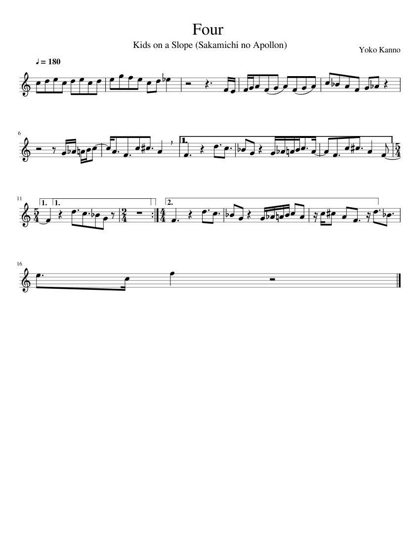 Four Sheet music for Trumpet in b-flat (Solo) | Musescore.com