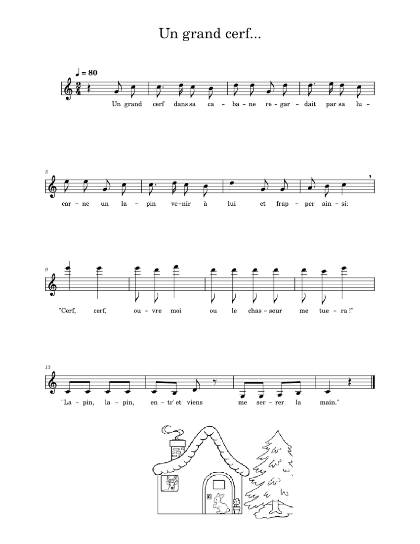 Un grand cerf... Sheet music for Piano (Solo) | Musescore.com