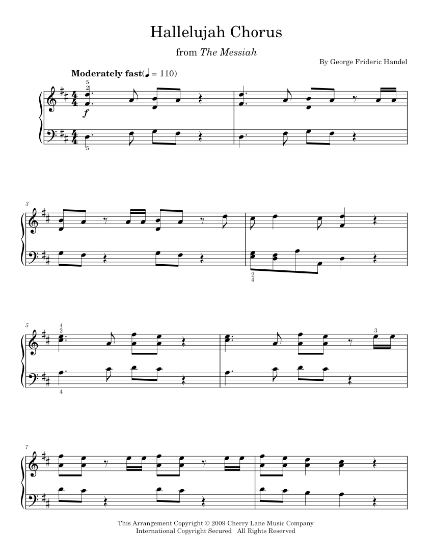 Hallelujah Chorus Sheet music for Piano by Georg Friedrich Händel ...
