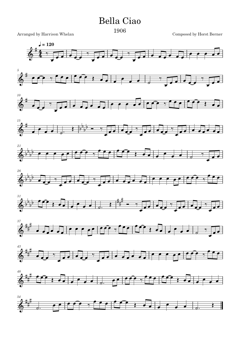 Bella Ciao Sheet music for Flute (Solo) | Musescore.com