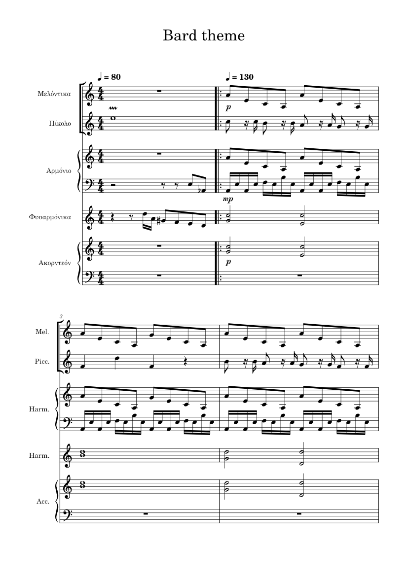 Bard (DnD theme) - Newfis Sheet music for Accordion, Harmonium, Flute ...