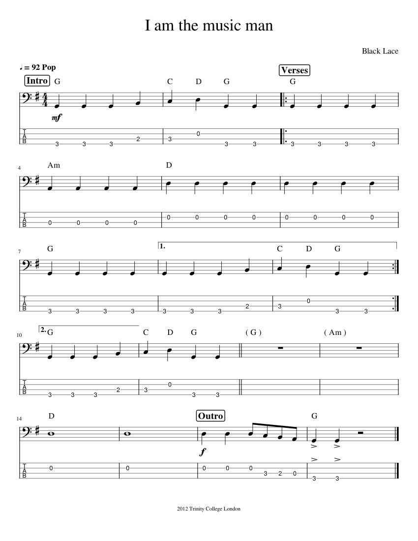 I Am The Music Man Sheet Music For Bass Guitar Solo Musescore i-am-the-music-man-sheet-music-for-bass-guitar-solo-musescore
