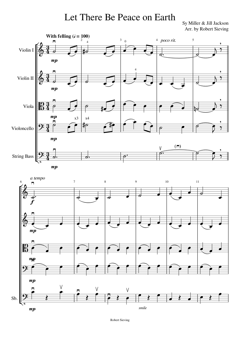 Let There Be Peace On Earth Hymn