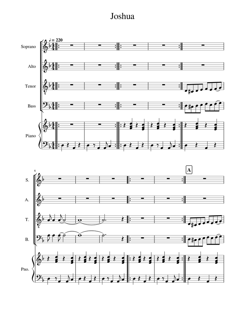 Joshua Sheet music for Piano, Soprano, Alto, Tenor & more instruments ...