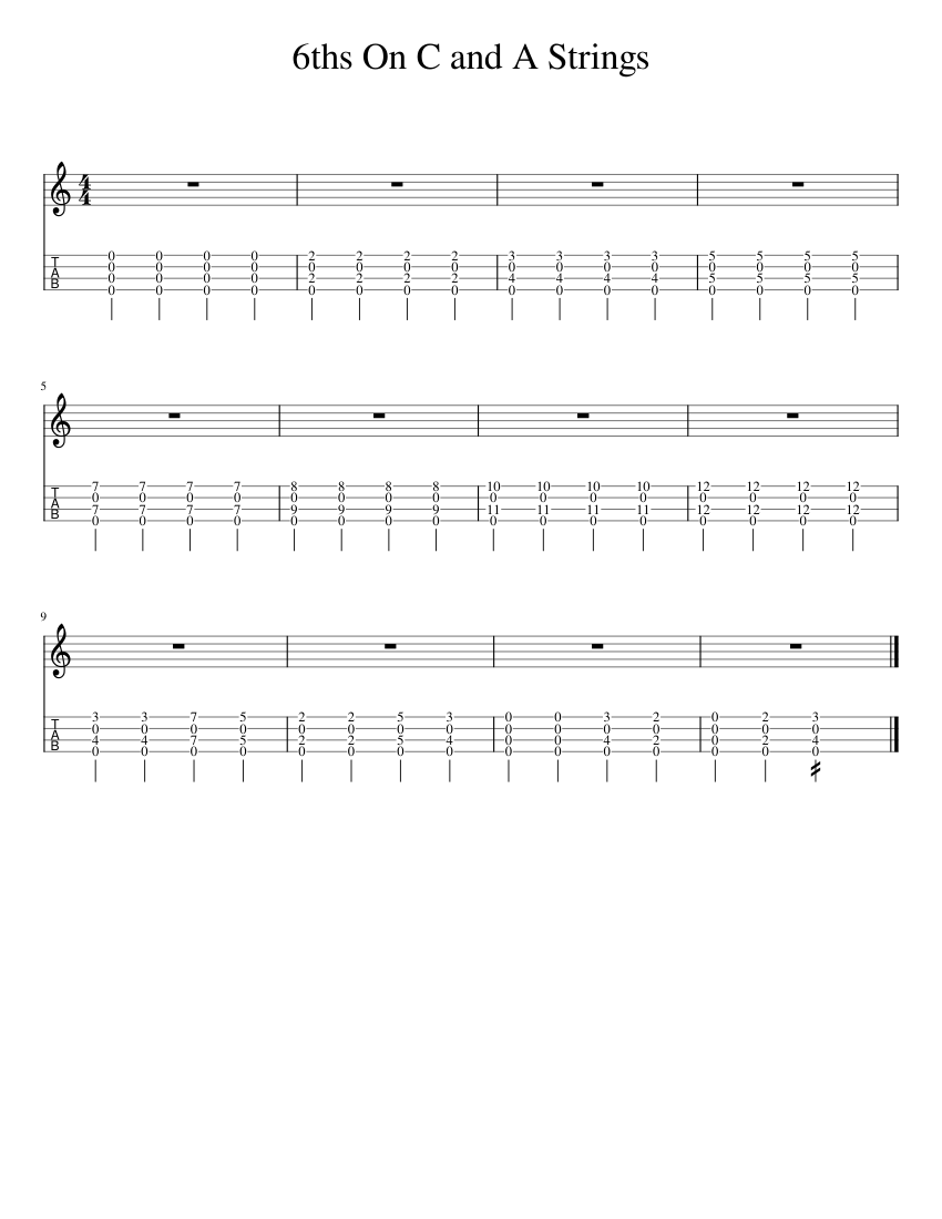 Ukulele 6ths On C and A Strings Sheet music for Ukulele (Solo ...