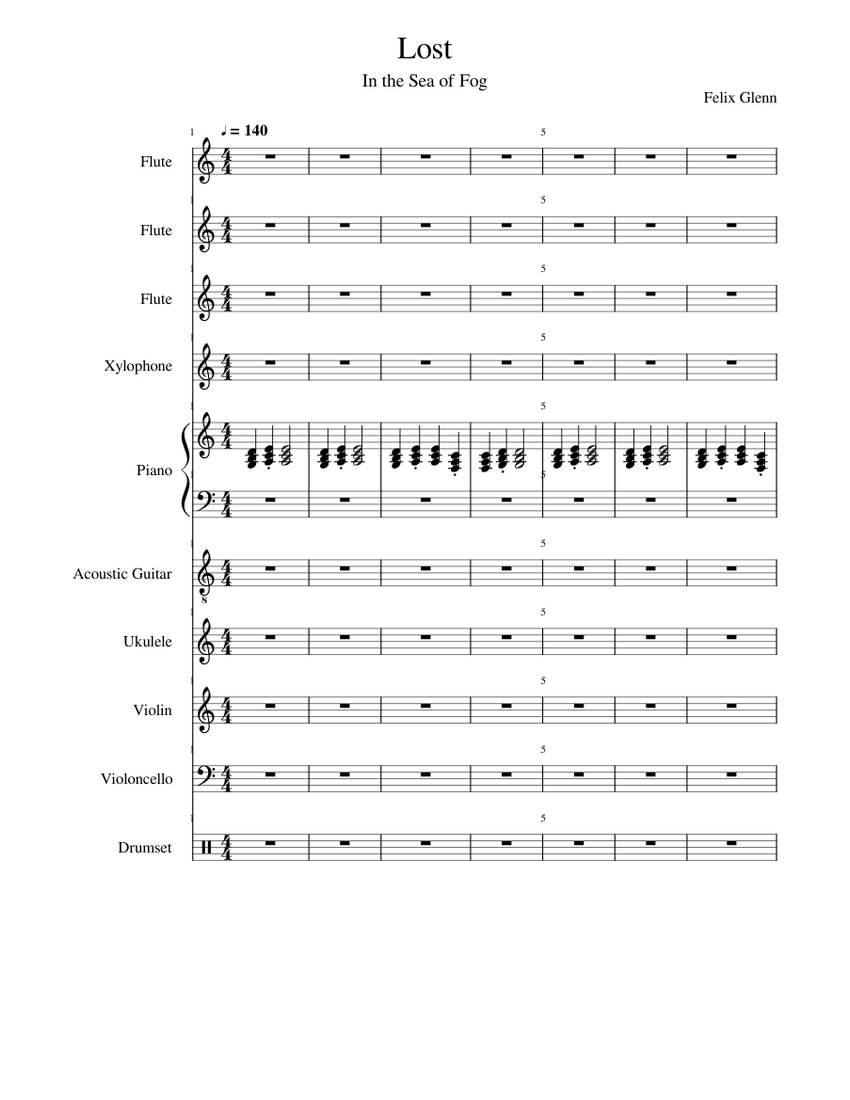 Lost Sheet music for Piano, Flute, Violin, Cello & more instruments (Mixed Ensemble) | Musescore.com