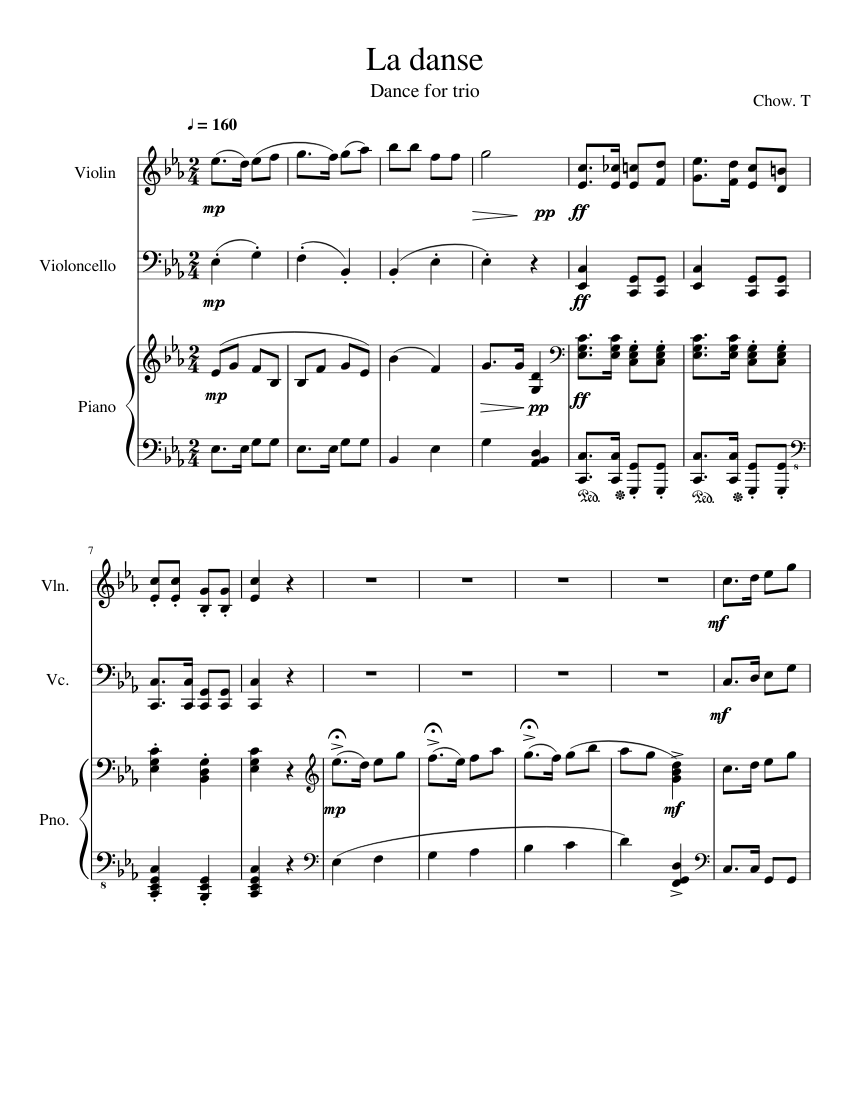 La danse (Dance for trio) Sheet music for Piano, Violin, Cello (Piano ...