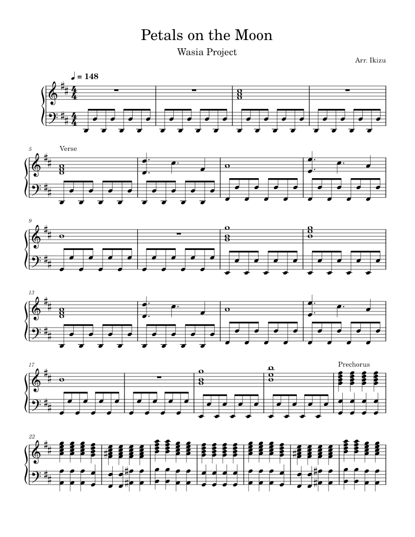 Petals on the Moon - Wasia Project Sheet music for Piano (Solo ...