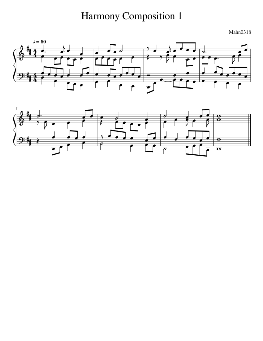 Harmony Composition 1 - piano tutorial