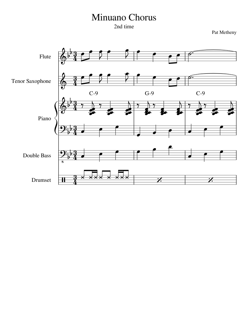 Minuano-Chorus2x - piano tutorial