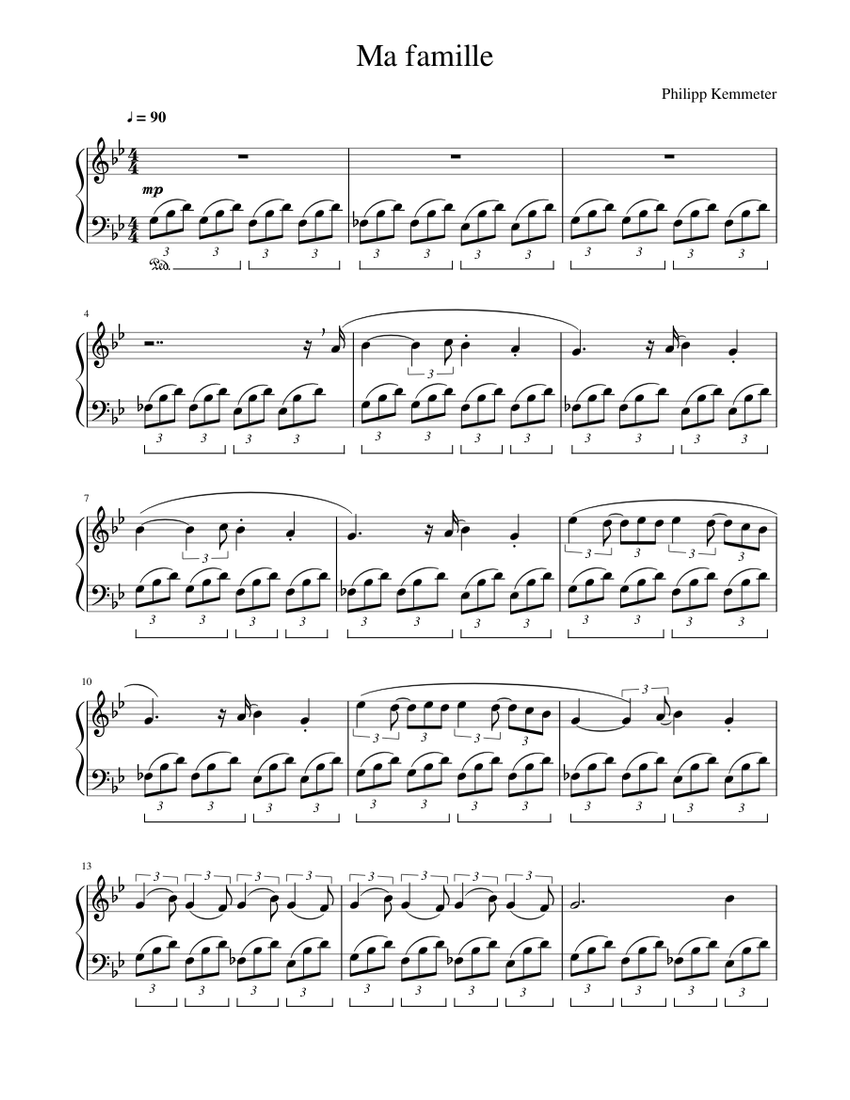Ma-famille – Philipp Kemmeter Sheet music for Piano (Solo) | Musescore.com