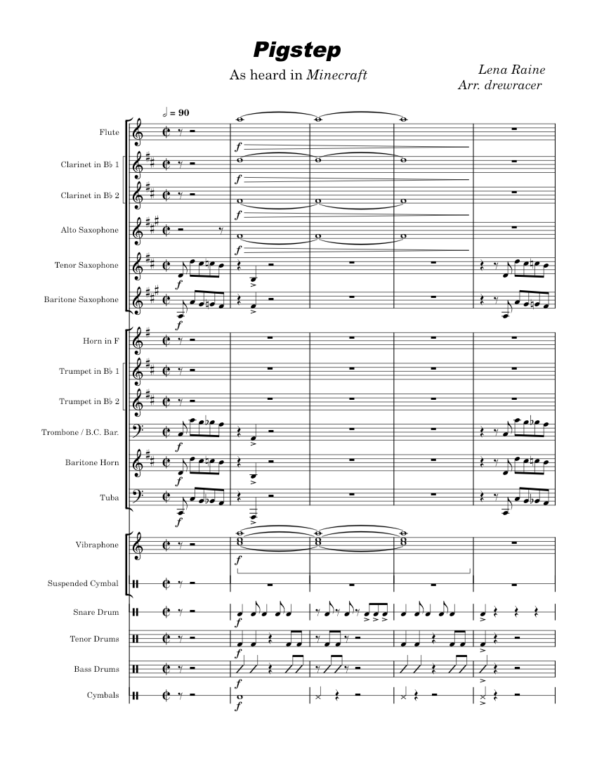 Pigstep : Marching Band Arr. Sheet Music for Trombone, Tuba, Flute ...