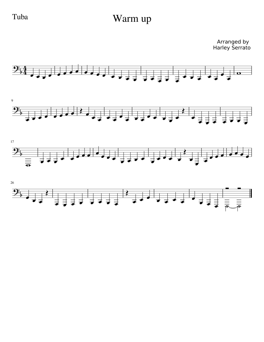 Warm Ups Tuba Sheet music for Tuba (Solo) | Musescore.com