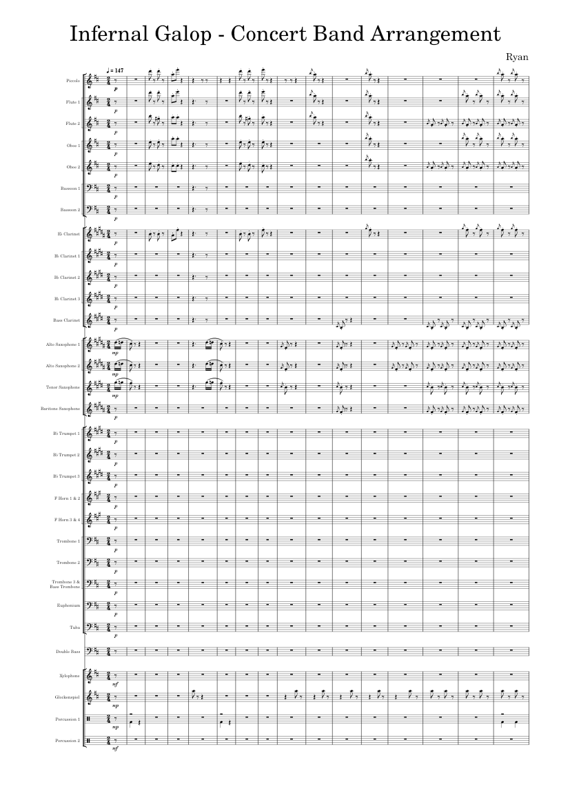Galop Infernal – Jacques Offenbach (Concert Band Arrangement) Sheet ...