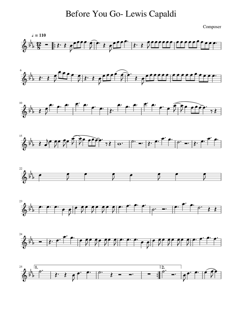 Before You Go- Lewis Capaldi - piano tutorial