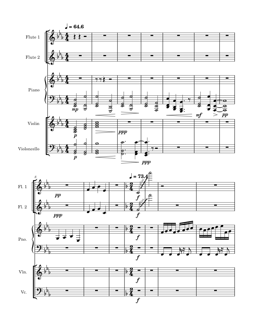 Untitled-2 Sheet music for Piano, Flute, Violin, Cello (Mixed Quintet) | Musescore.com
