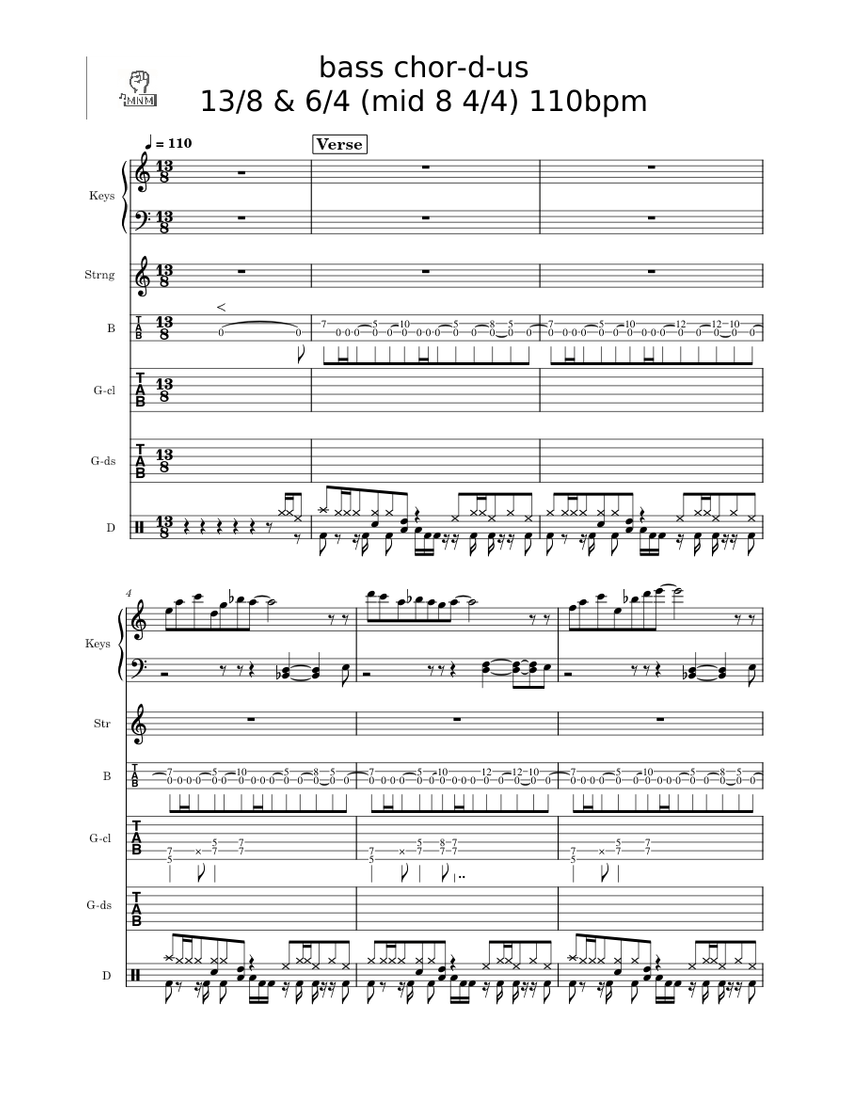 MNM original Sheet music for Piano, Viola, Guitar, Bass guitar & more ...