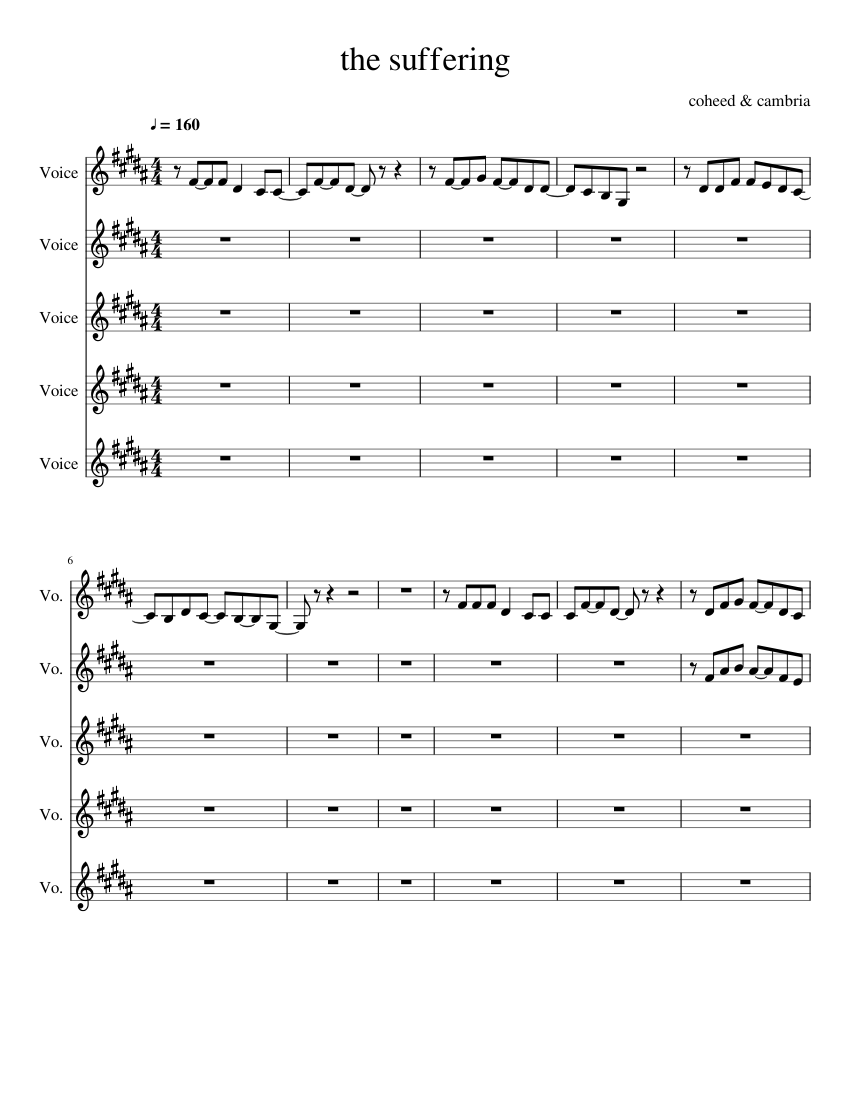 the suffering Sheet music for Vocals (Choral) | Musescore.com