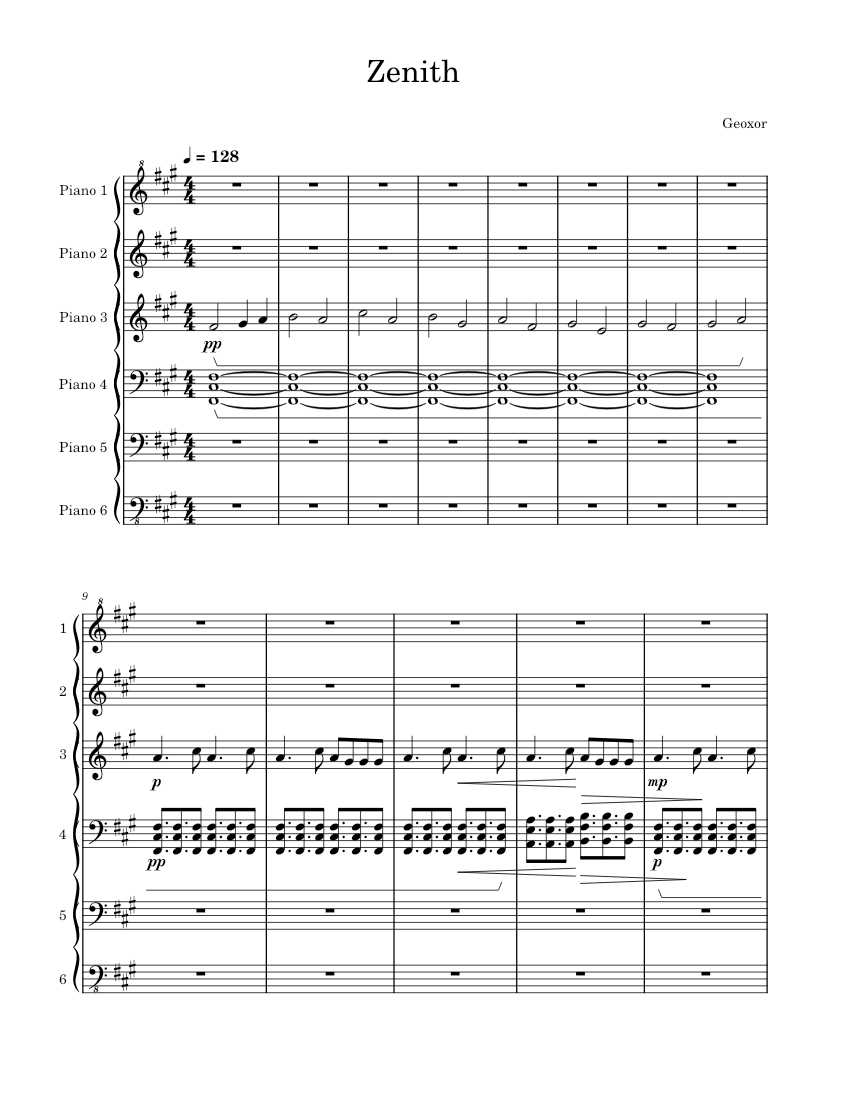 Zenith – Geoxor Sheet Music for Piano (Mixed Ensemble) | MuseScore.com