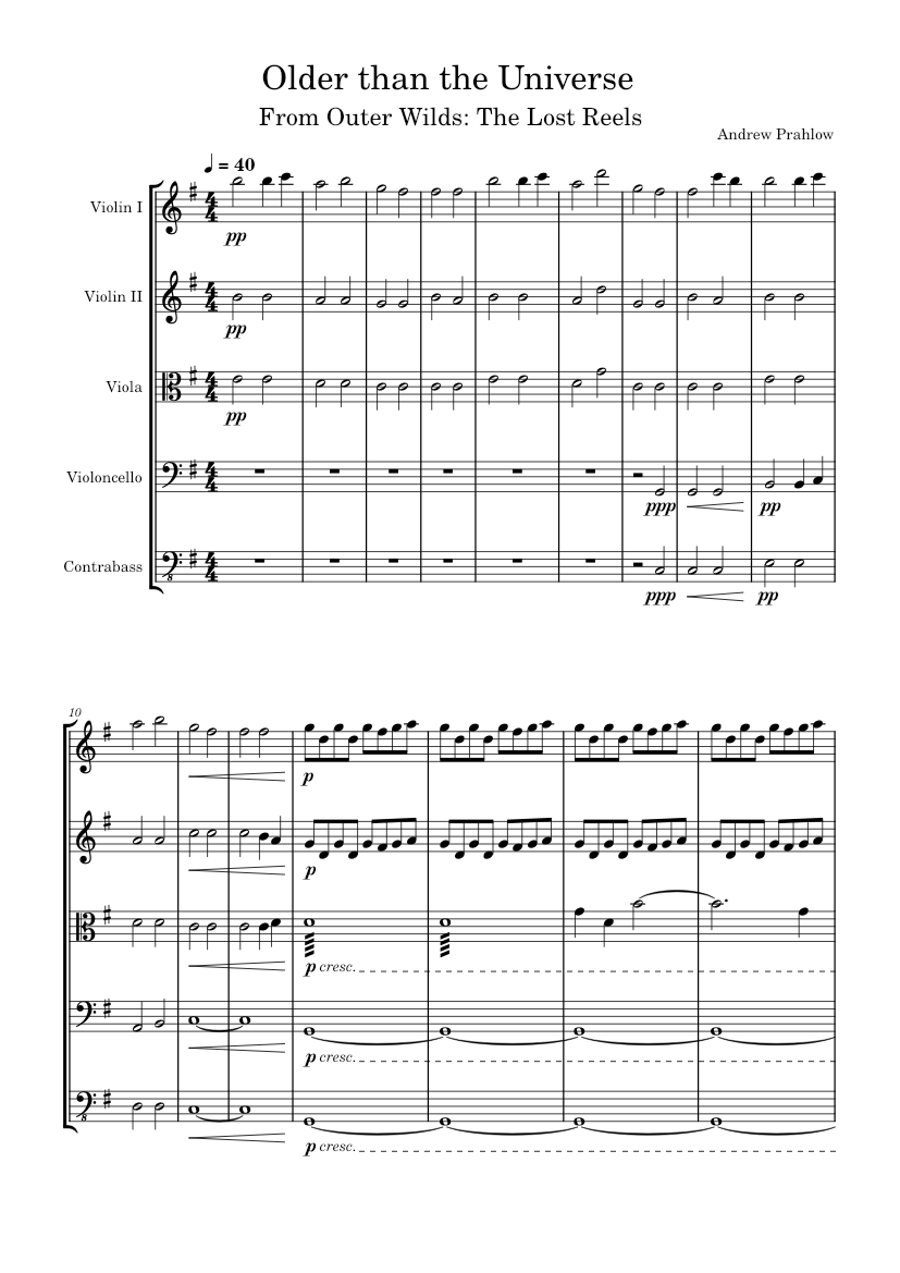 Outer Wilds: The Lost Reels - Older than the Universe - Andrew Prahlow Sheet music for ...