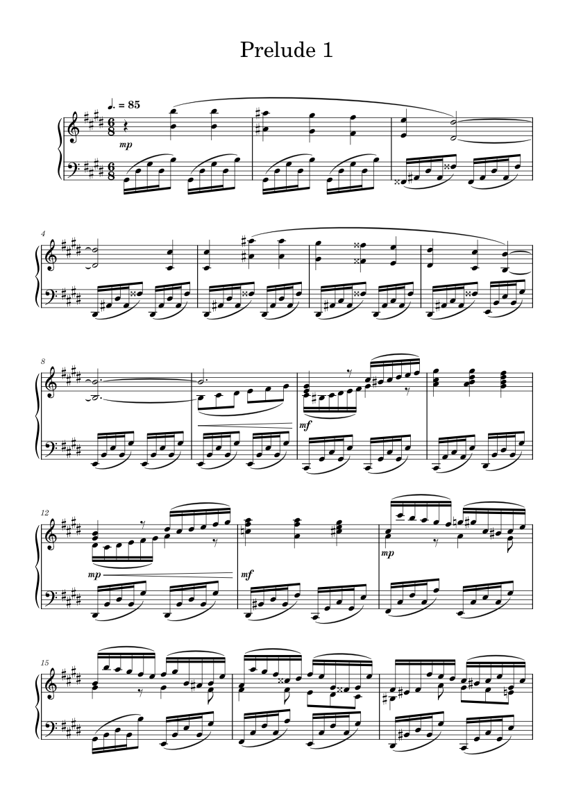 Prelude 1 Sheet music for Piano (Solo) | Musescore.com