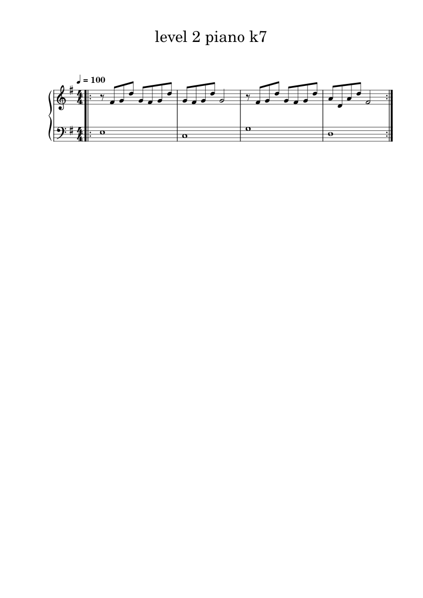 level 1 piano k7 Sheet music for Piano (Solo) Easy | Musescore.com