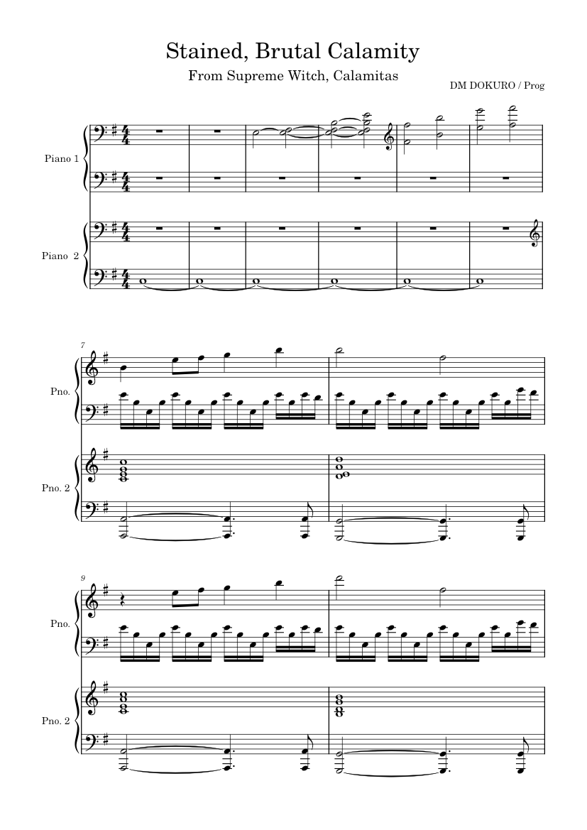 Stained, Brutal Calamity – DM DOKURO 1st. Grief (Piano Duo ver.) Sheet music for Piano (Piano ...