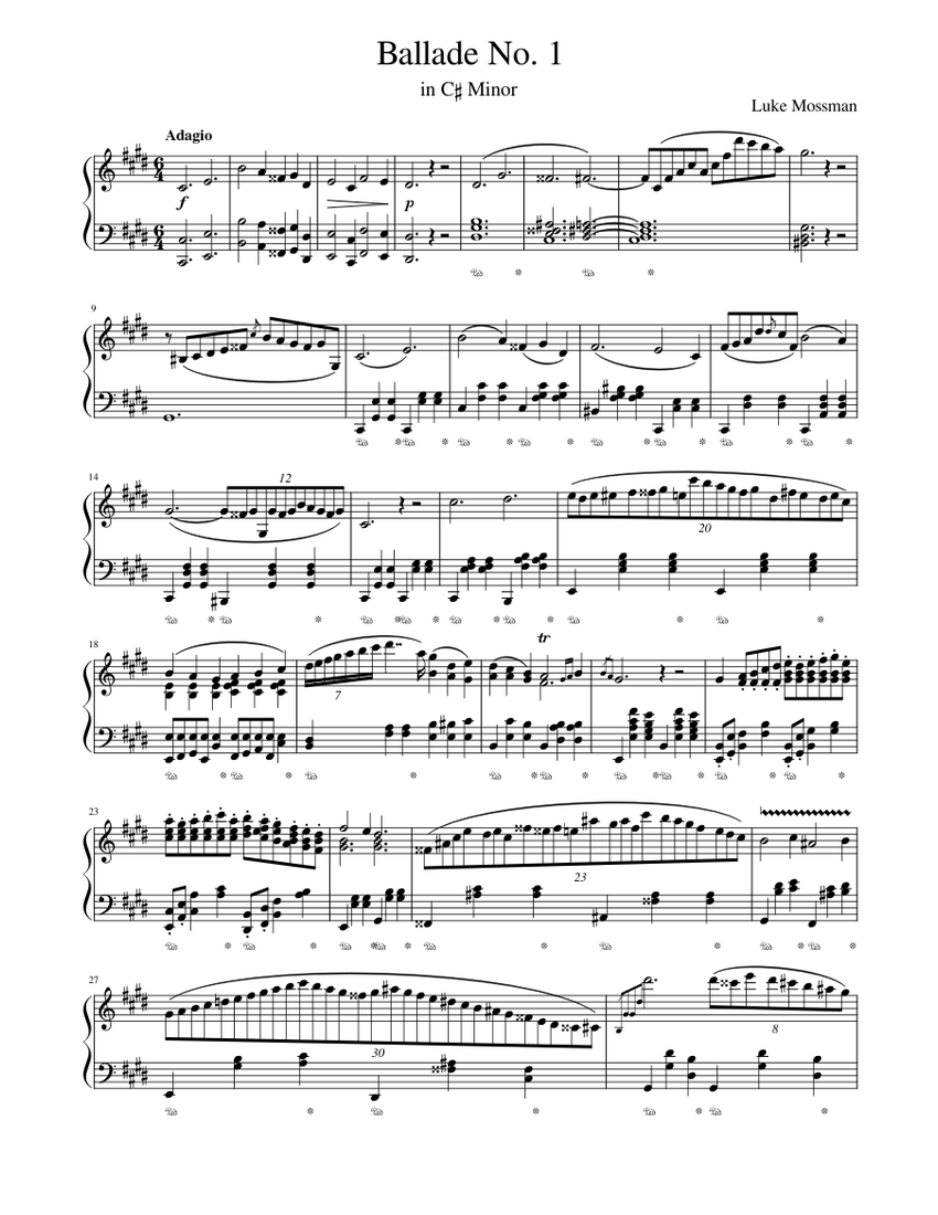 Ballade No. 1 in C♯ Minor Sheet music for Piano (Solo) | Musescore.com