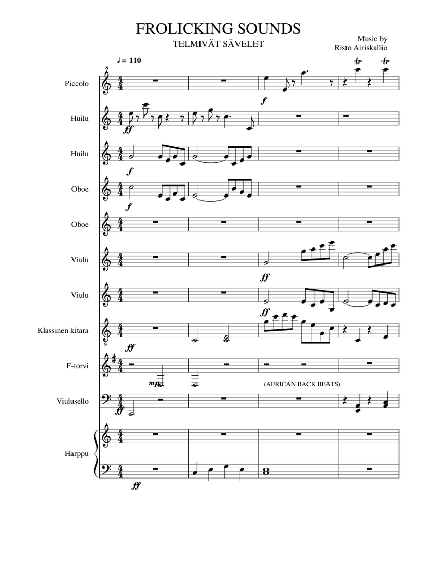 FROLICKING SOUNDS - piano tutorial
