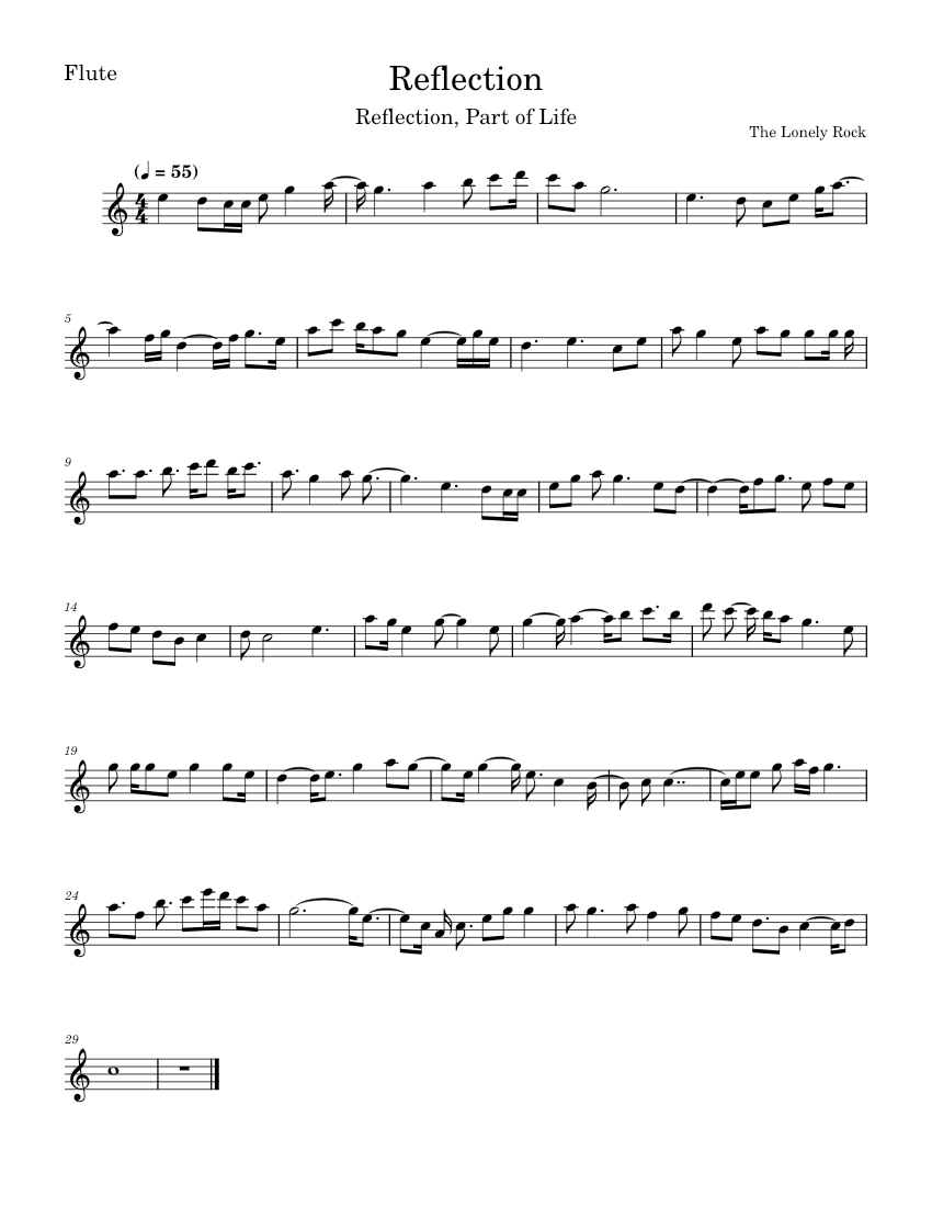 Reflection Sheet music for Flute (Solo) | Musescore.com