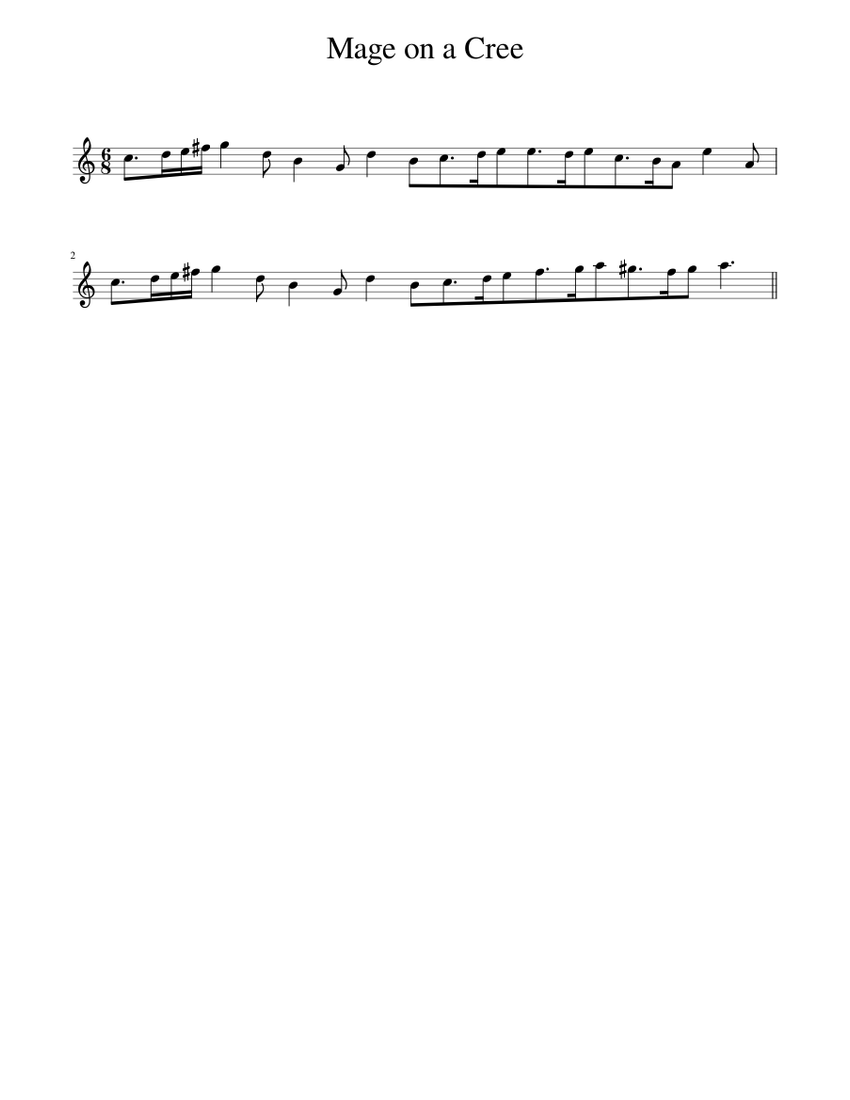 Mage on a Cree Sheet music for Piano (Solo) Easy | Musescore.com