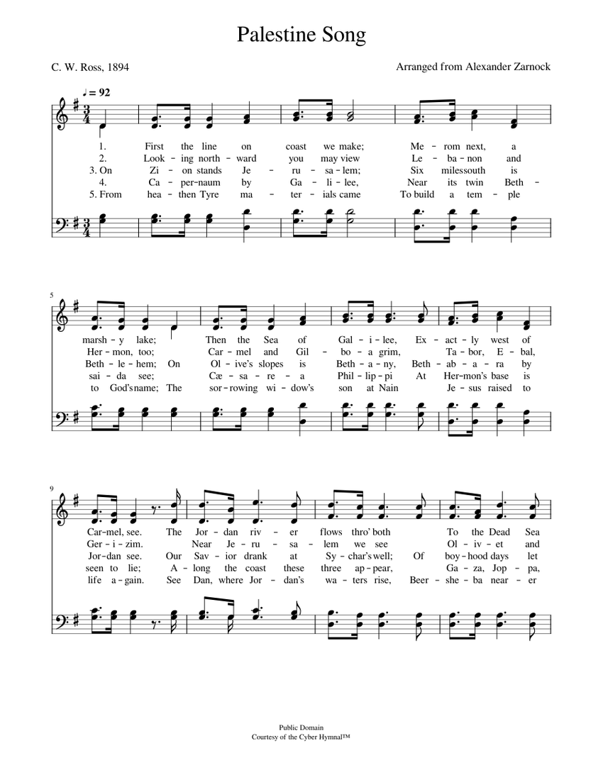 Palestine song - Alexander Zarnock Sheet music for Piano (Piano Duo ...