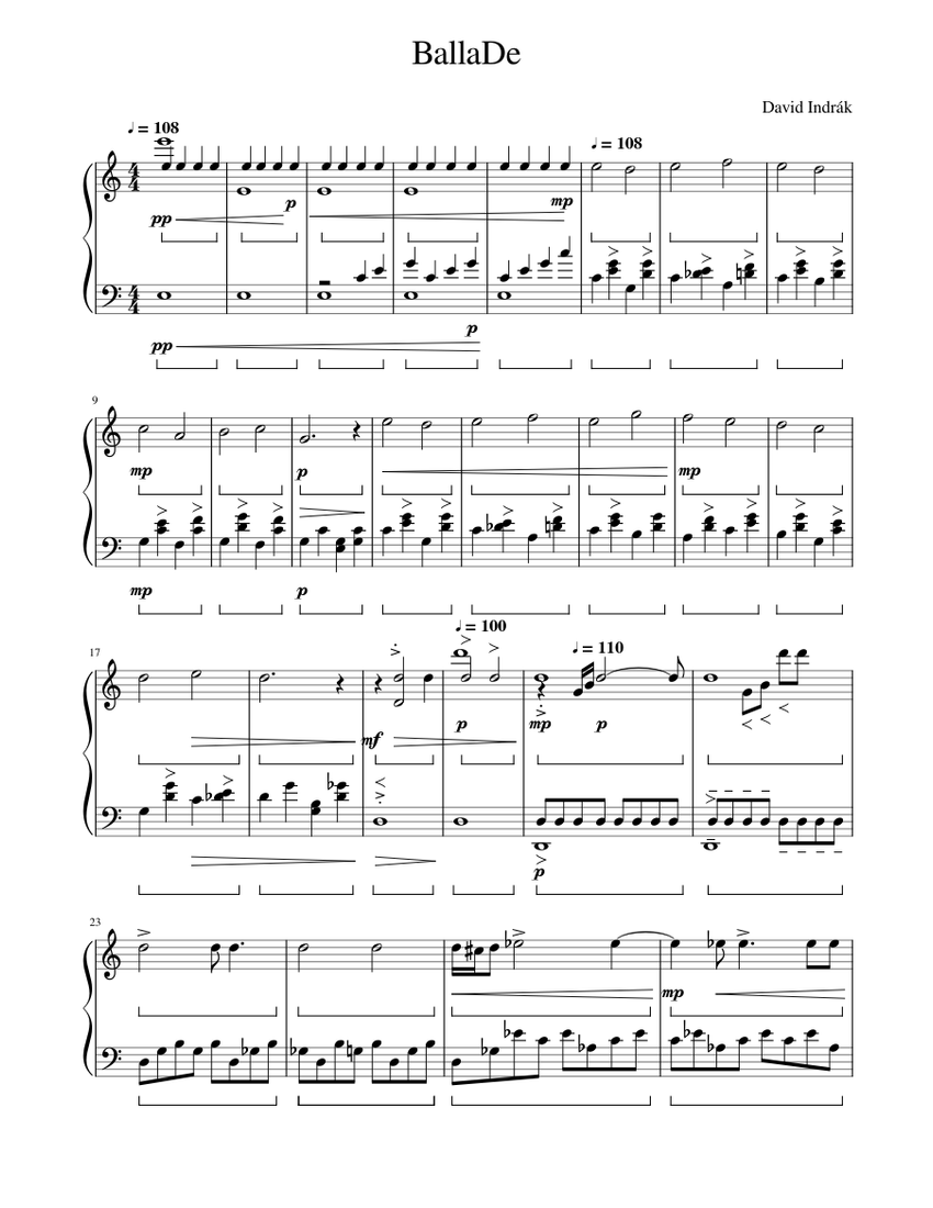 BallaDe Sheet music for Piano (Solo) | Musescore.com