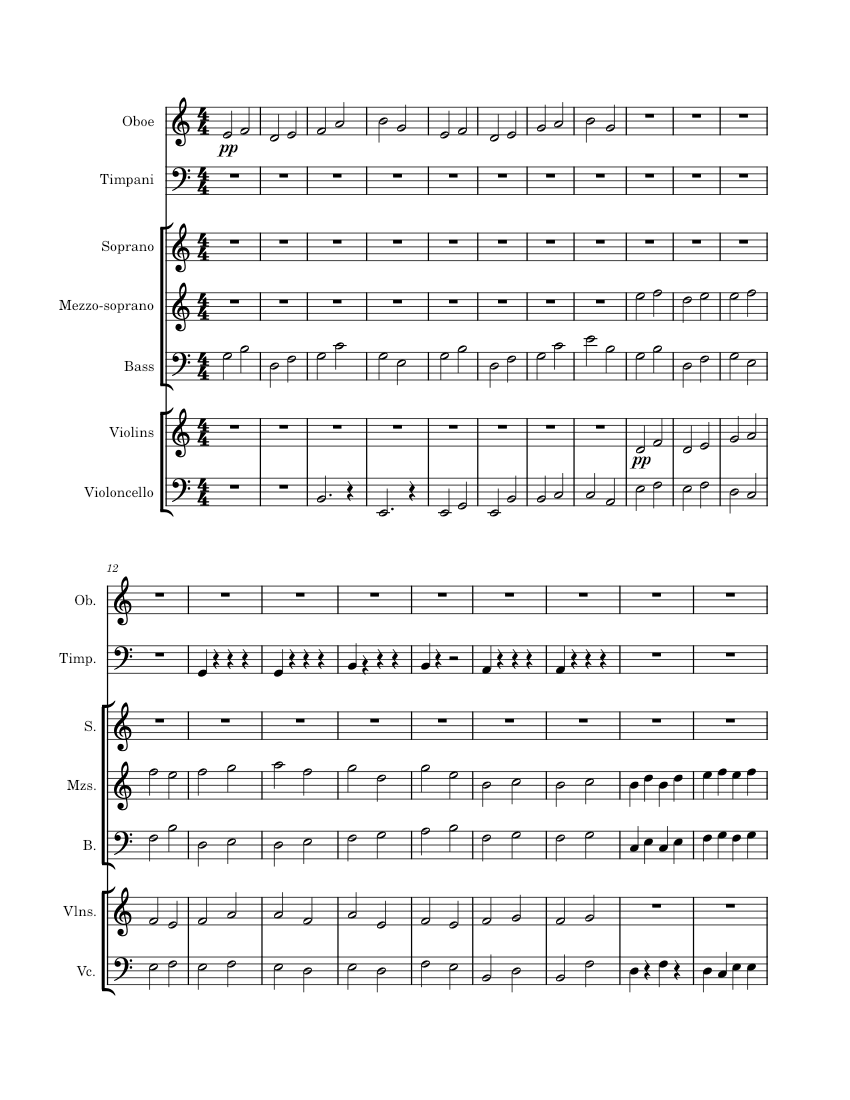 Music Sheet music for Soprano, Bass voice, Mezzo soprano, Oboe & more ...