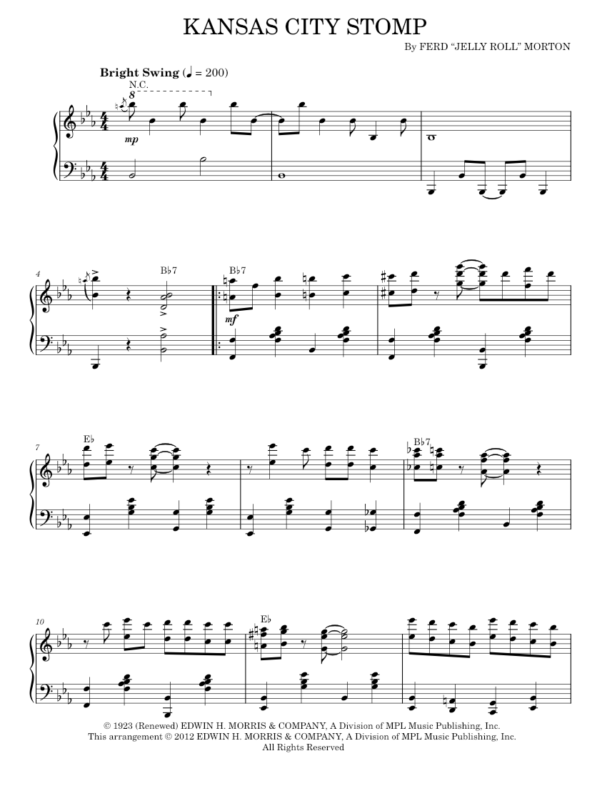 Play Official version of Kansas City Stomp (arr. Brent Edstrom) sheet ...