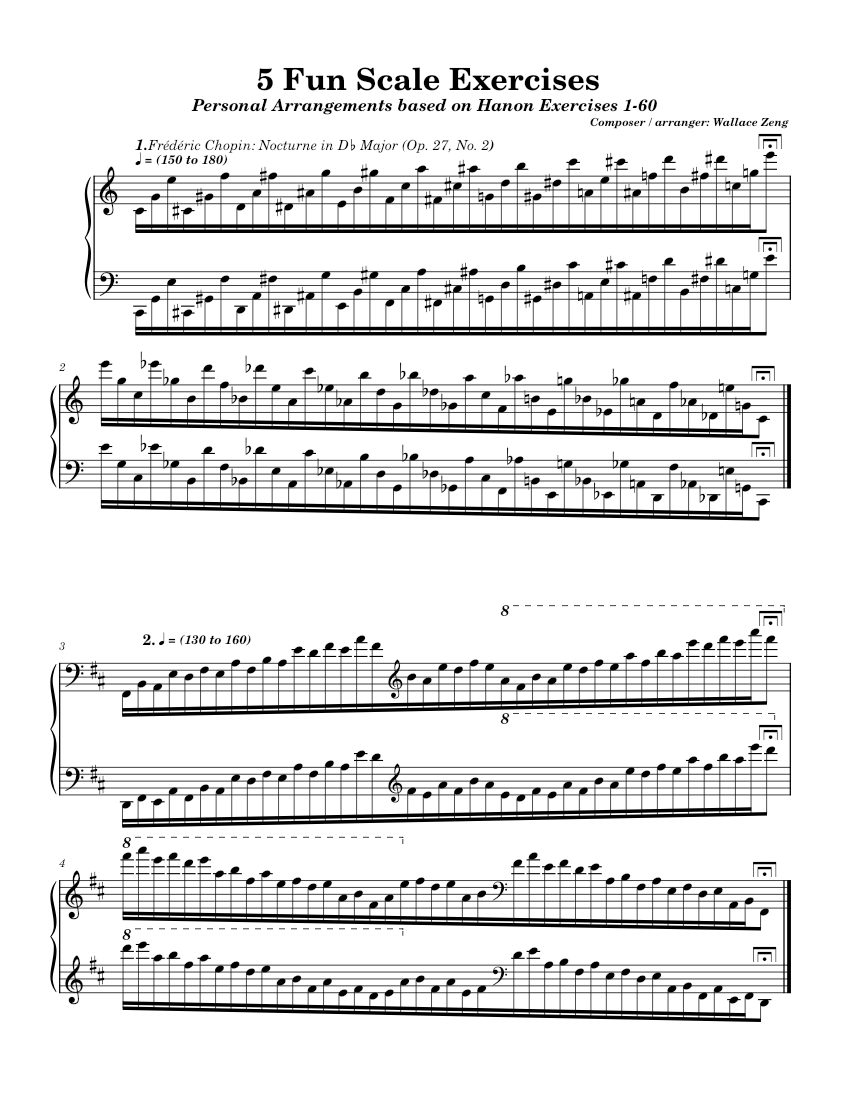 5 Scale Exercises to Practice For Fun (Mostly Advanced) Sheet music for ...