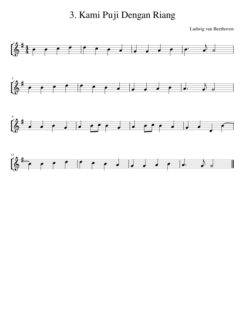 03. Kami Puji Dengan Riang S Sheet music for Piano (Solo) Easy ...