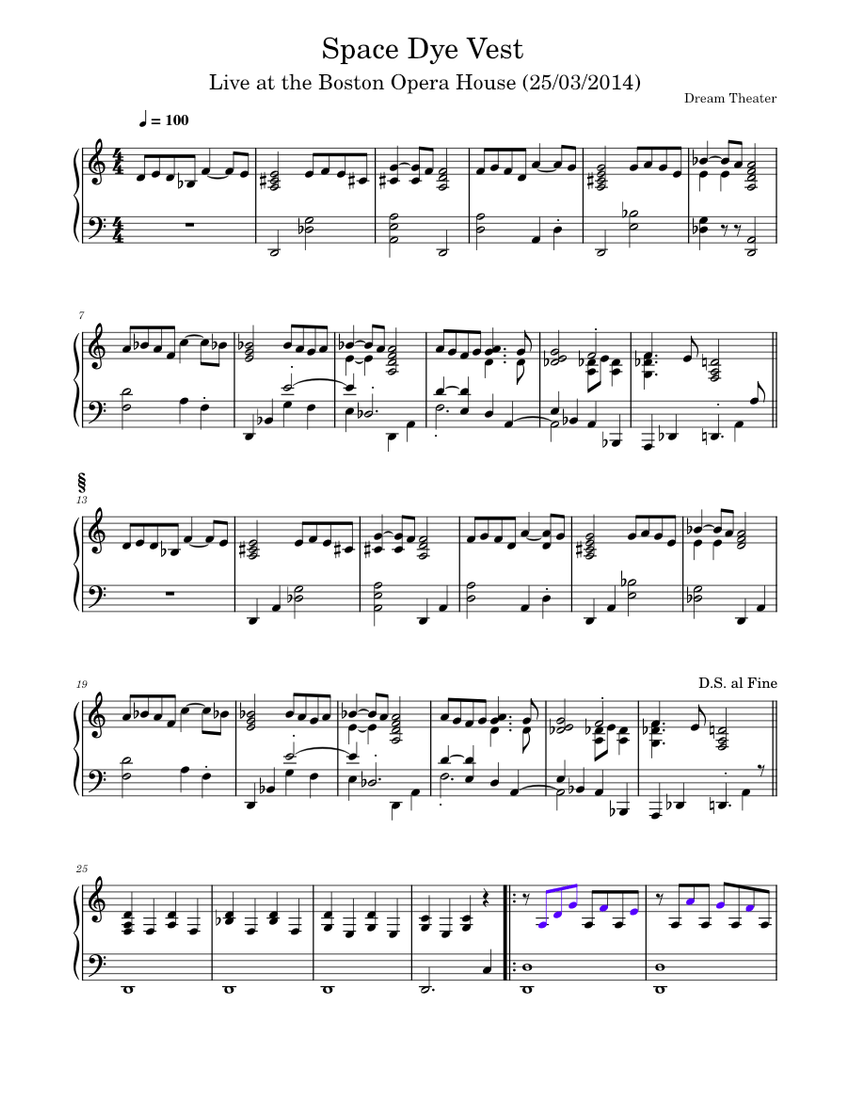 Space-dye vest – Dream Theater Space Dye Vest Sheet music for Piano ...