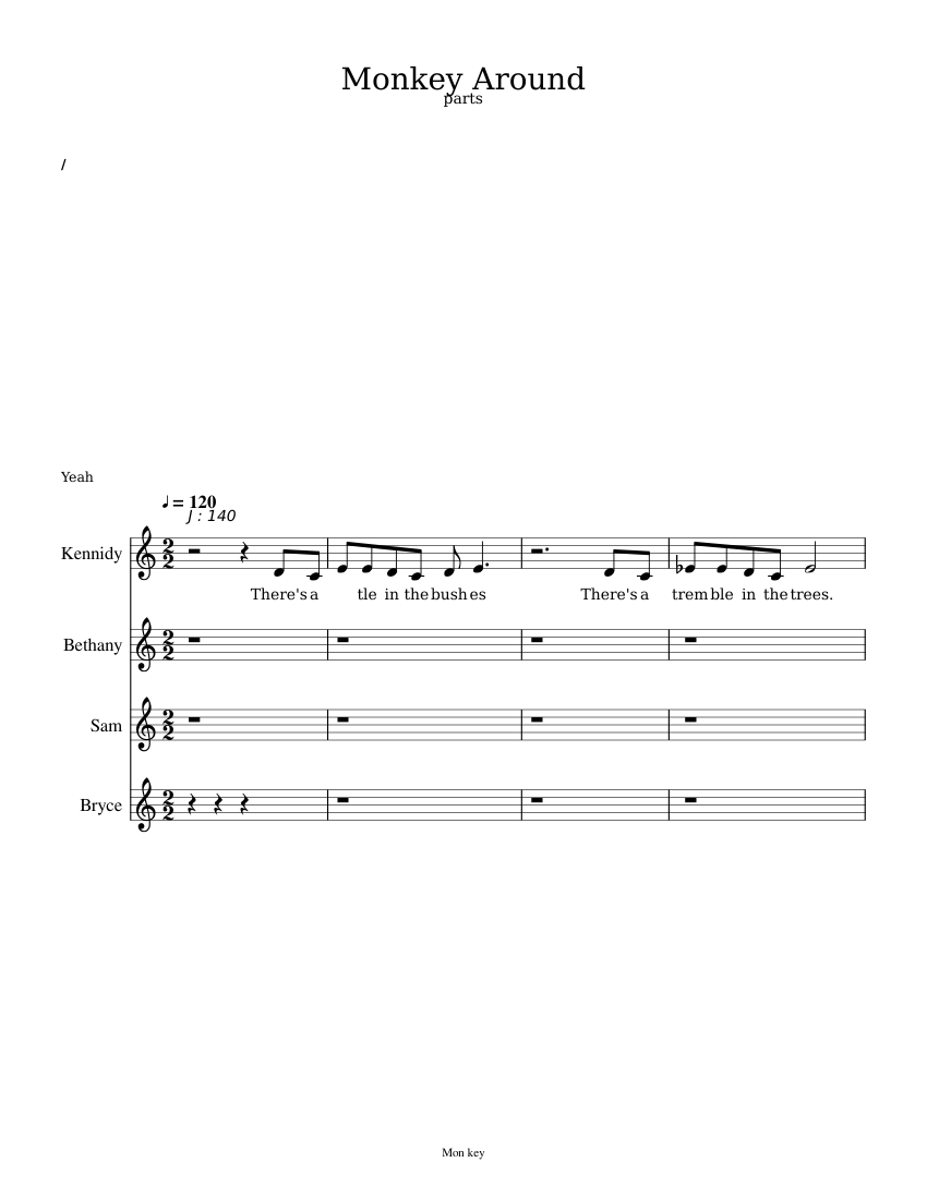 Monkey Around voices only Sheet music for Vocals (Choral) | Musescore.com