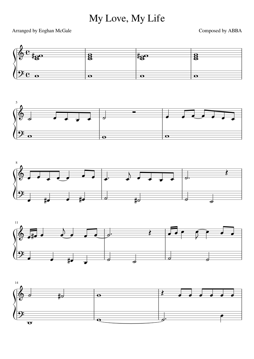 My Love, My Life Sheet music for Piano (Solo) Easy | Musescore.com